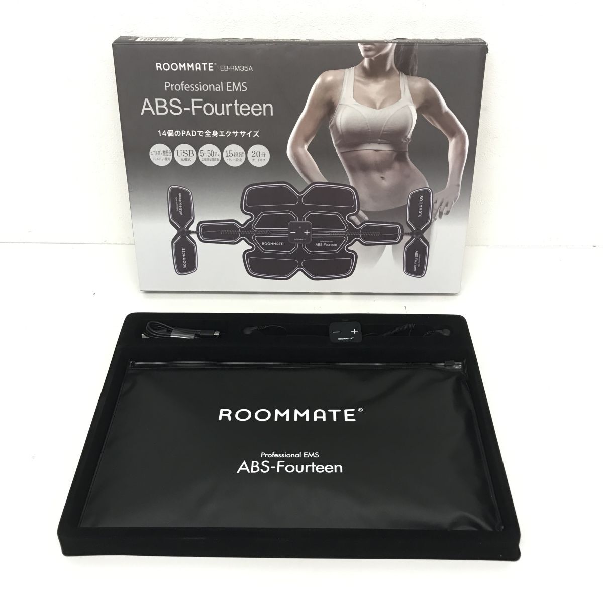 ems 腹筋ベルト ROOMMATE プロフェッショナルEMS ABS-Fourteen EB-RM35A J312-040#100 ...