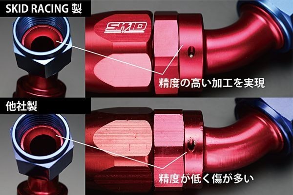 SKID RACING AN10 オイルクーラー フィッティング 45度 ホースエンド RB20 RB25 RB26 1JZ 2JZ SR20 ...