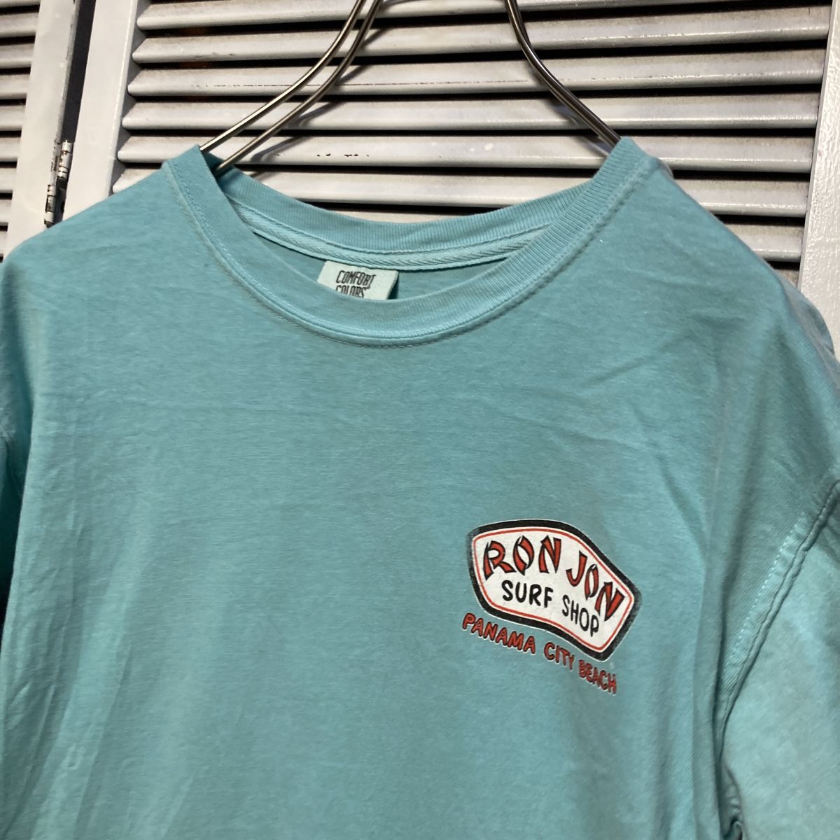 ASDU 1スタ 水色 サーフ Tシャツ RONJON ワンポイント バックプリント イラスト 90s 00s ビンテージ アメリカ 古着 卸 ...