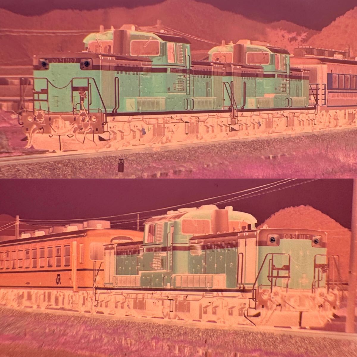 古い鉄道写真 ネガフィルム DD511107 DD511117 EF81114 きたぐに EF651027 EF651024 EF65123 EF66113 EF8136 列車 昭和 電車 ...