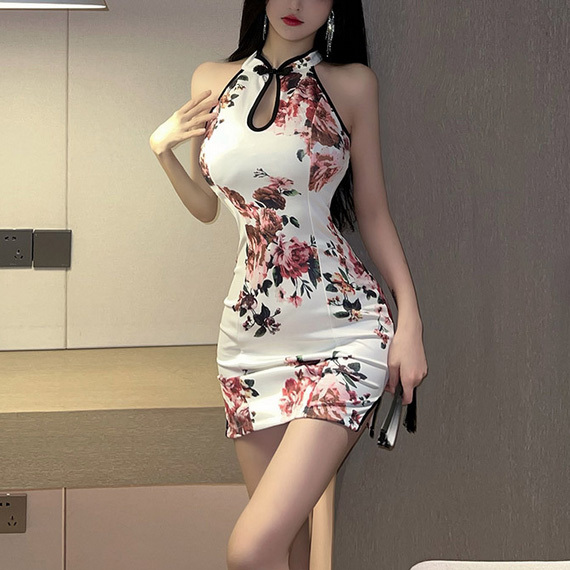 M008 超セクシー 悩殺 コスプレウェア チャイナドレス風 ワンピース ベビードール ミニスカート コスプレ衣装 ナイトウェア ホワイト(Mサイズ)｜売買されたオークション情報、yahooの ...