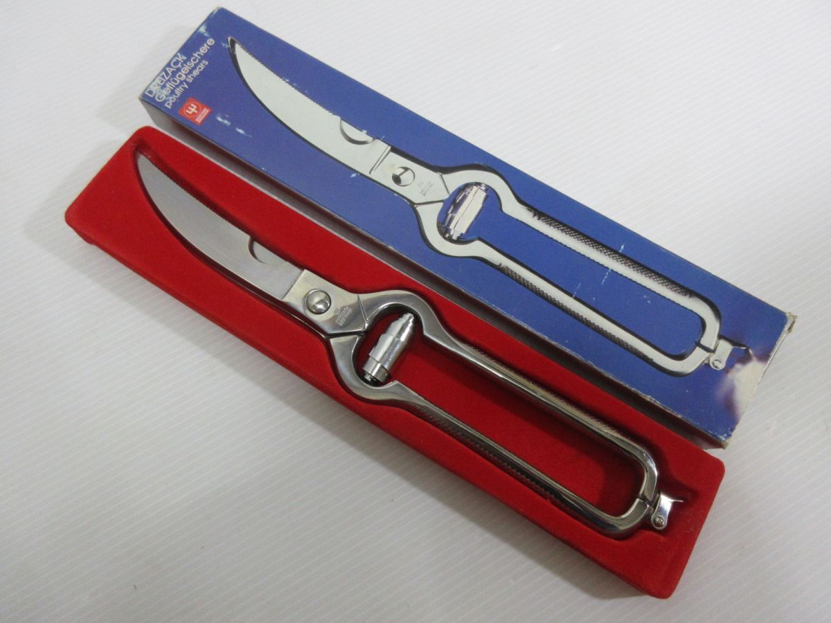 保管品 DREIZACK SOLINGEN TRIDENT No.5501 GERMANY WUSTHOF 鳥用鋏 鳥ハサミ 元箱入り 現状 ...