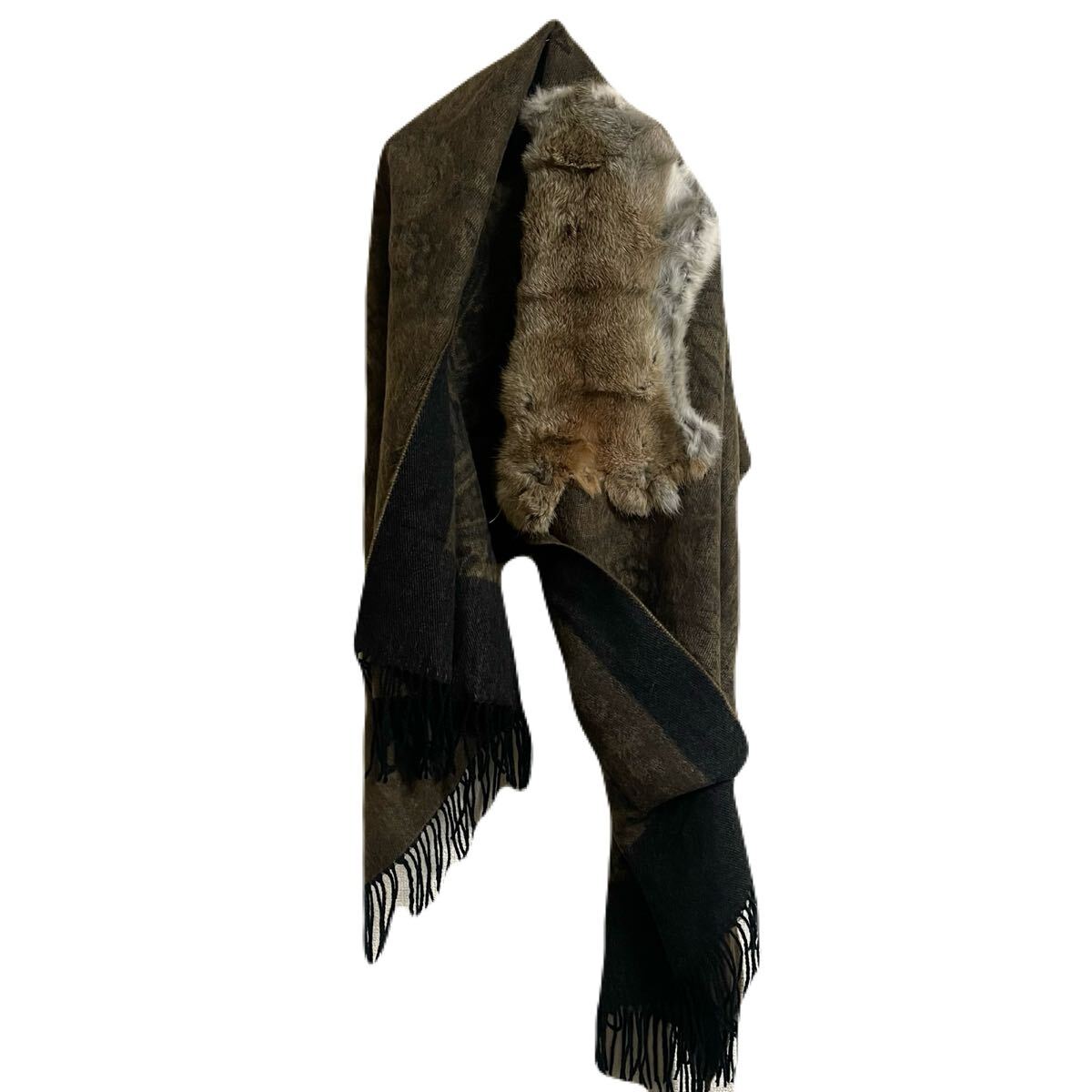goa g.o.a gimmick fur shawl Stall vest poncho ゴア ファー マフラー 00's y2k ...