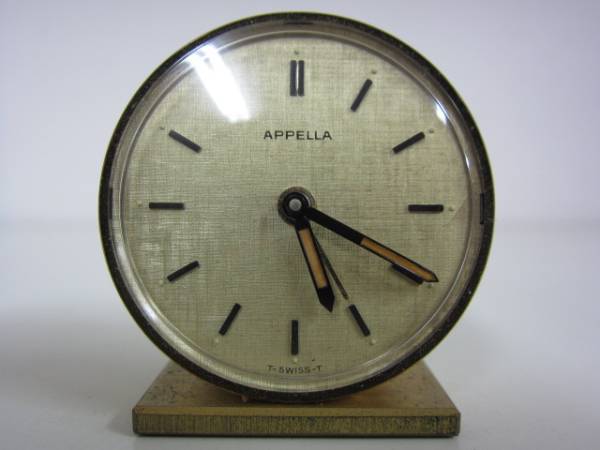 スイス Appella/アッペラ 7石 ゼンマイ アラーム付き 置き時計(目覚し時計)｜売買されたオークション情報、yahooの商品情報を ...