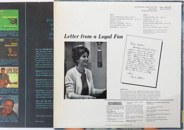 SKEETER DAVIS LET ME GET CLOSE TO YOU US RCA orig STEREO LP Hollywood ...