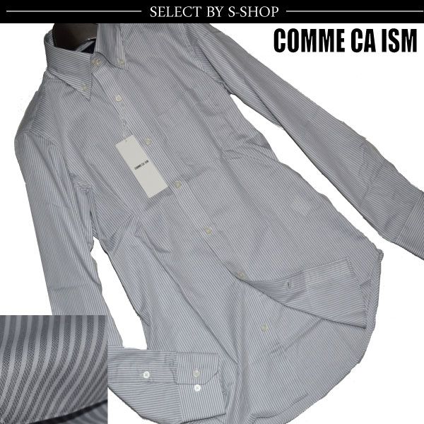 コムサイズム COMME CA ISM SLIM MODEL ストライプドレスBDシャツ 灰 XS(XSサイズ以下)｜売買されたオークション情報、yahooの商品情報をアーカイブ公開 ...