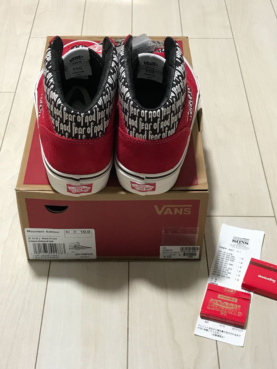 アローズ購入 FOG VANS VAULT FEAR OF GOD MOUNTAIN EDITION 35 DX 28cm US10 国内正規品 バンズ マウンテン フォグ RED 赤(28 ...