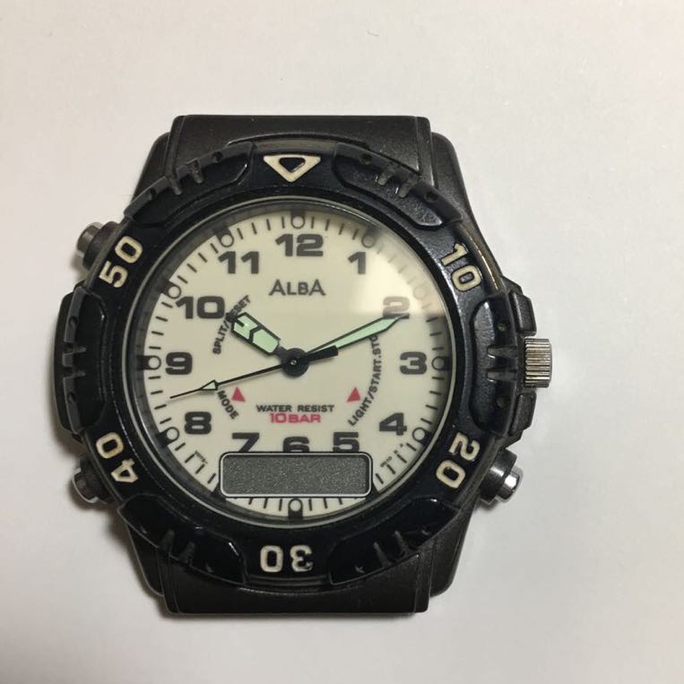 SEIKO ALBA セイコー アルバ WATER RESIST 10BAR メンズ 腕時計 アナログ デジタル アナデジ クォーツ 時計 ...