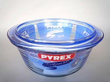 2.0L 22cm PYREX パイレックス アクア AQURE ブルー キャセロール ココット 耐熱120℃ オーブンレンジ ボウル ...