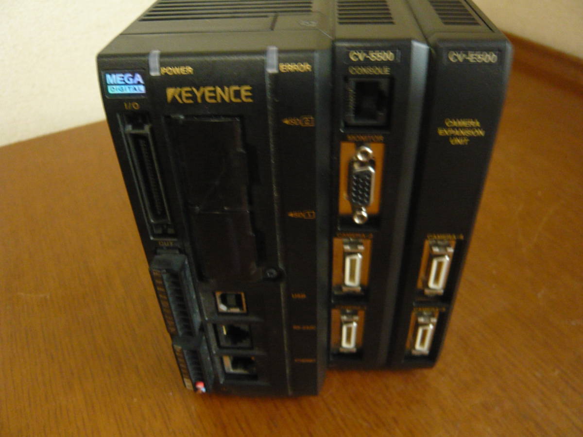 KEYENCE キーエンス デジタル画像センサ/コントローラ CV-5500 CV-E500増設 カラーカメラ CV-035C コンソール ...