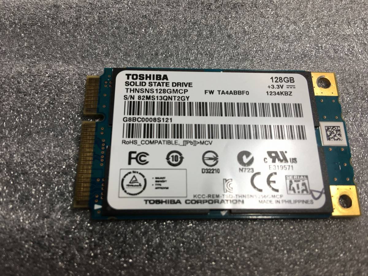 TOSHIBA 128GB mSATA SSD THNSNF128GMCS 東芝ソリッドステートドライブ solid state drive ...