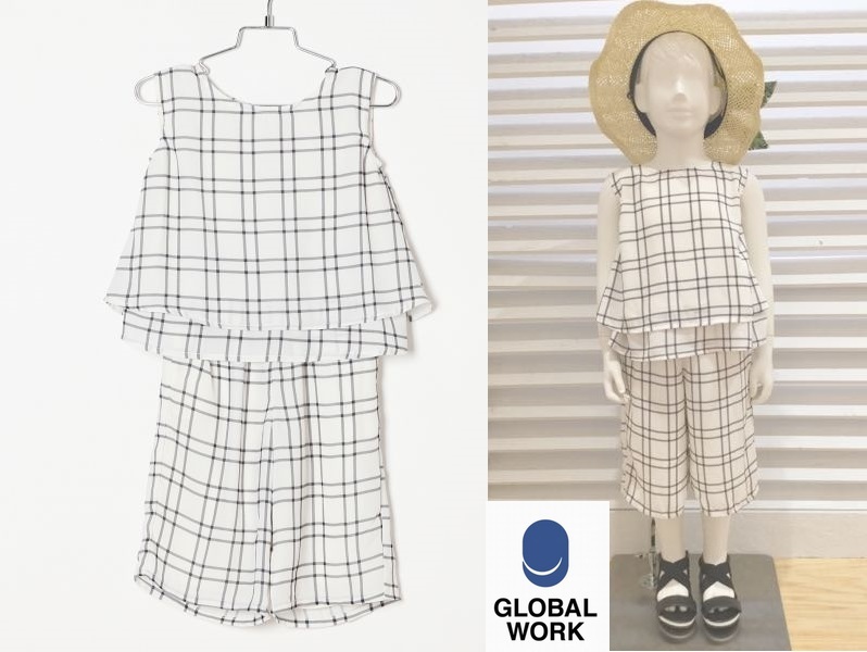 GLOBAL WORK グローバルワーク チェックセットアップ XL120-130cmシフォン(120（115～124cm）)｜売買されたオークション情報、yahooの商品情報をアーカイブ公開 ...