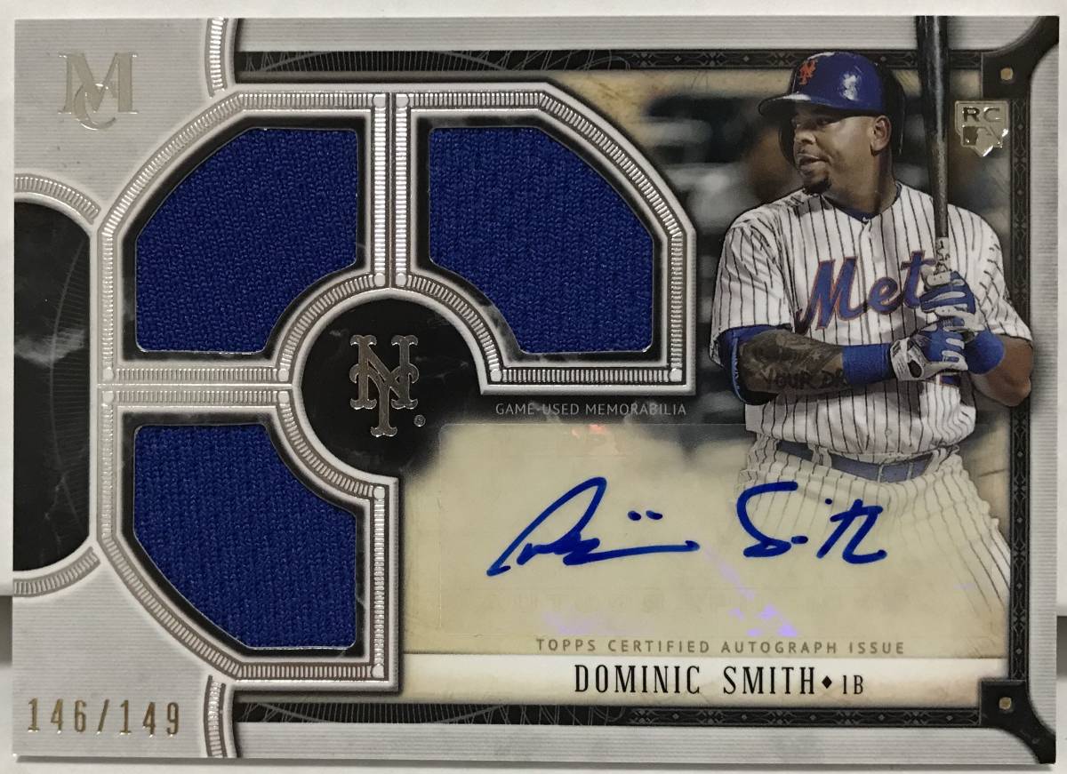 Dominic Smith 2018 Topps Museum Collection Signature Swatches Triple ...