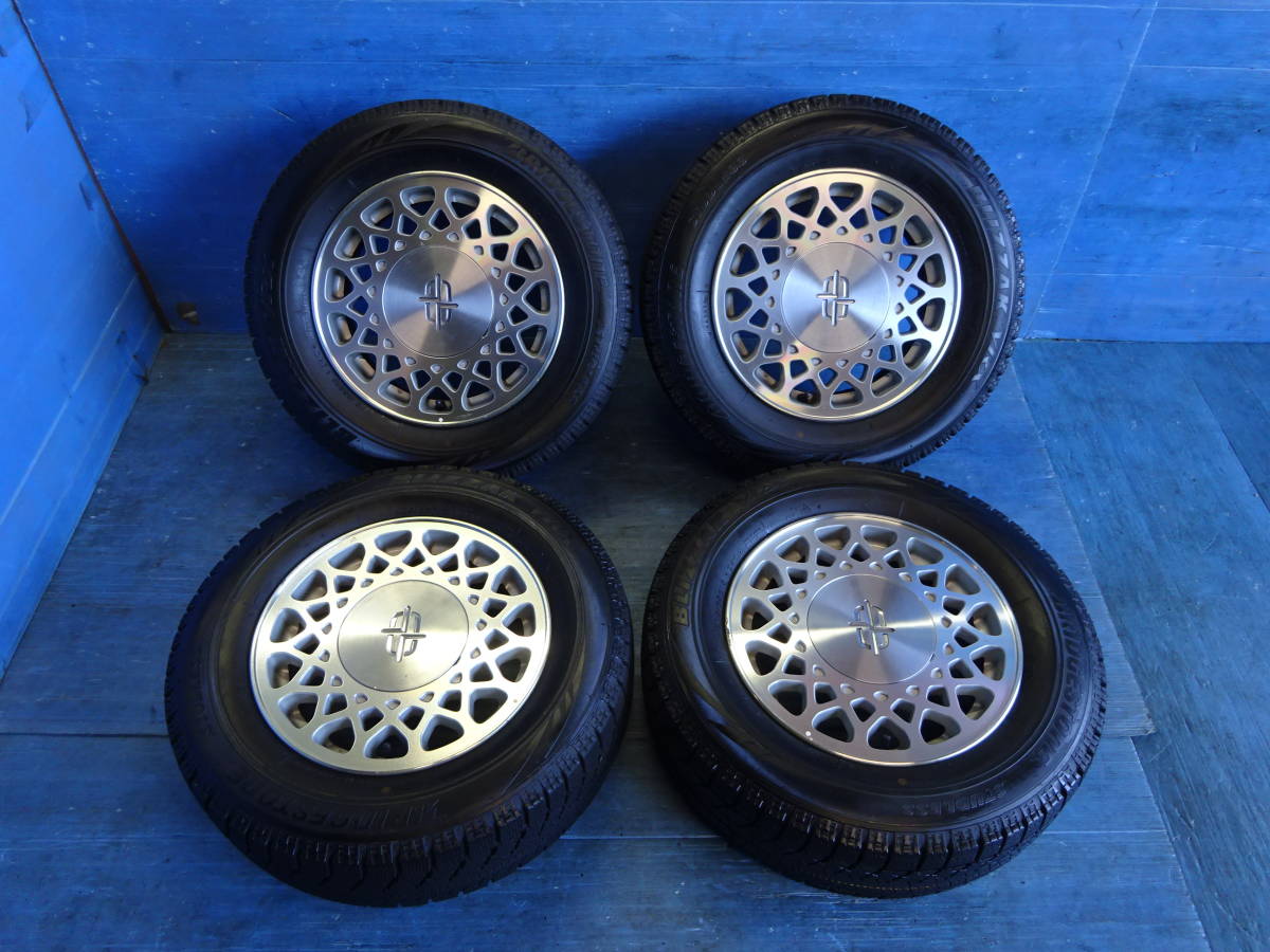 送料半額 日産 Y32 セドリック純正15インチホイール 6J +40 5H 114.3 BS BLIZZAK VRX 205/65R15 ...