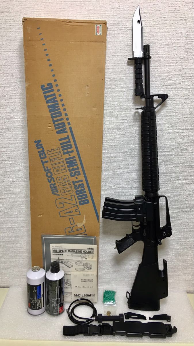 MMC M16-A2 ガスガン 付属品多数 M9銃剣 BV式 検索用: 外部ソース LS MGC JAC コクサイ M16A1 xm177e2 ...