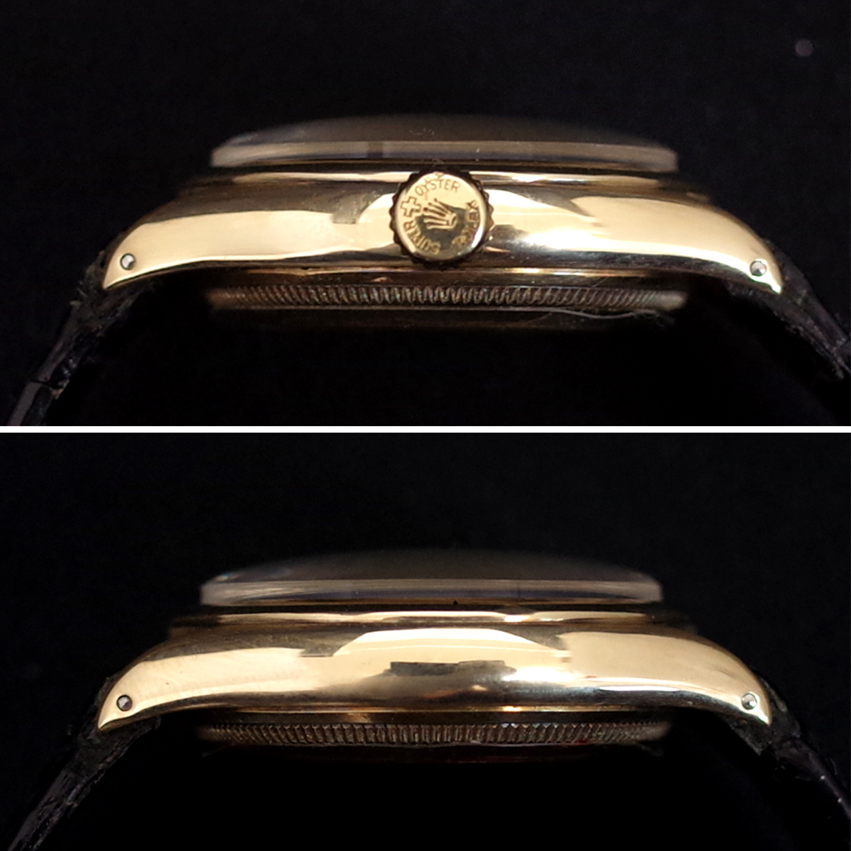 OH済み ロレックス Ref.6084 パーペチュアル K14無垢 アンティーク スーパーオイスターリューズ 金無垢 自動巻 メンズ 腕時計 ...