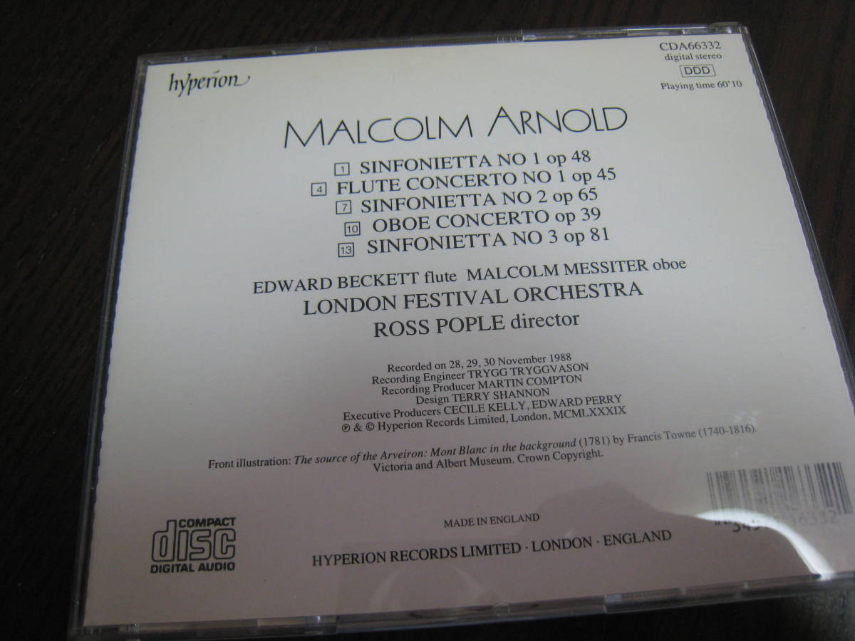 マルコム アーノルド MALCOLM ARNOLD : CONCERTOS AND SINFONIETTA - BECKETT ...