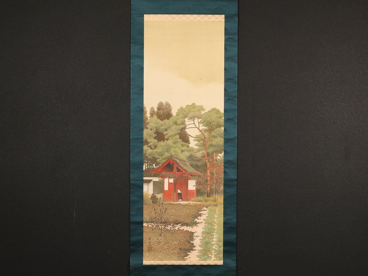 模写 伝来 n7357 千種掃雲 尼僧参拝図 浅井忠師事 日本画家(山水、風月)｜売買されたオークション情報、yahooの商品情報をアーカイブ ...