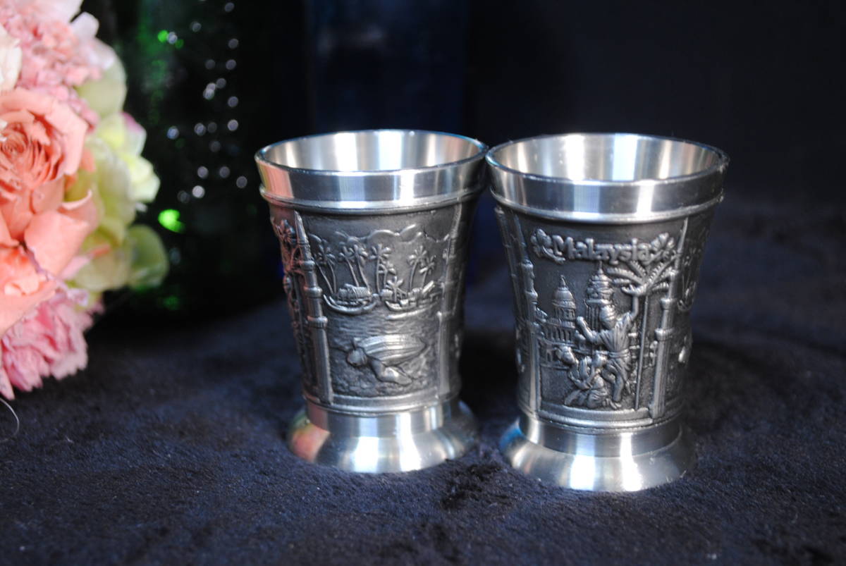 D385. 2客セット ショットグラス/錫製/97％SN/ピューター/マレーシア/酒器/杯/ビアマグ/インテリア(錫製)｜売買されたオークション情報、yahooの商品情報をアーカイブ公開 ...
