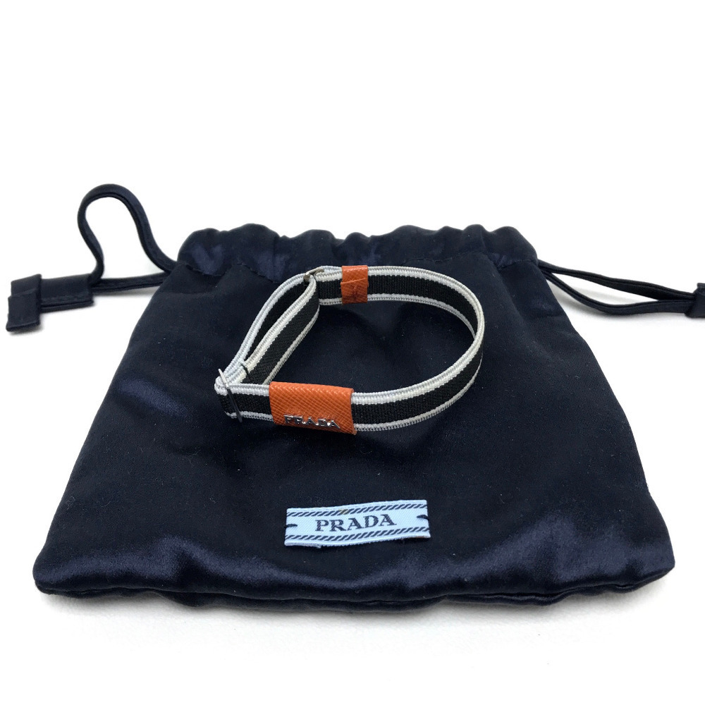 PRADA プラダ ブレスレット ロゴ ボーダー メンズ レディース バングル ゴム ユニセックス ブラック オレンジ(ブレスレット)｜売買されたオークション情報、yahooの商品情報を ...
