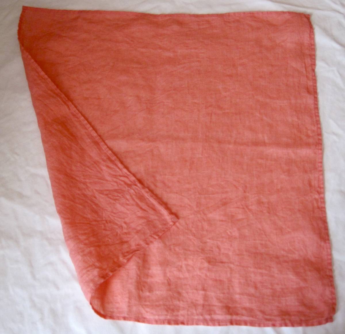 リネンガーゼのハンカチ 52cm×52cm Neon pink ネオンピンク Linen gauze Handkerchief ...