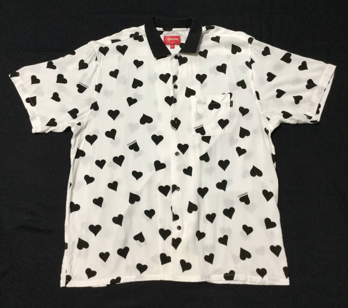 Supreme Hearts Rayon Shirt White XL ハート レーヨンシャツ シュプリーム 17SS 半袖 シャツ(トップス ...