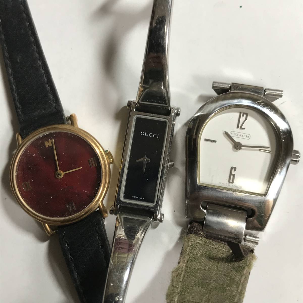 GUCCI COACH NINARICCI レディース 腕時計 3本まとめ ジャンク 内部映像有り 同作未確認 説明見てください(女性用 ...