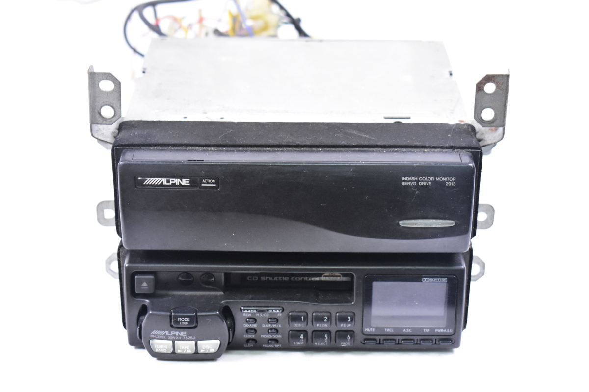 3点 ALPINE アルパイン 1403 TVチューナー 5956 CDチェンジャー 2913 カラーモニター カーステレオ カーオーディオ ...