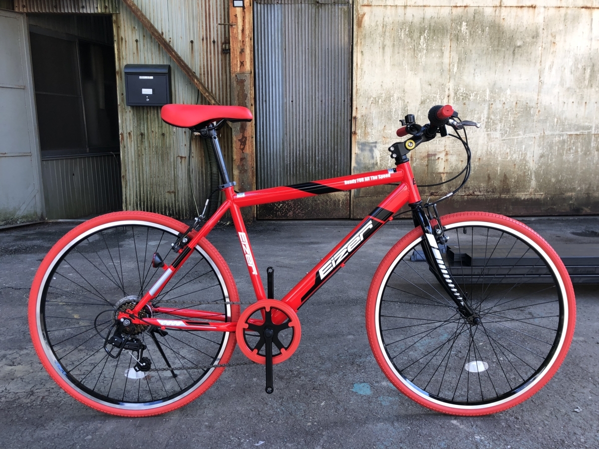 C808rdbk 街乗り クロスバイク Eizer C808 アウトレット シマノ7段変速 前輪クイックリリース 470mm 26インチ 赤黒 1円(Mサイズ)｜売買されたオークション情報 ...