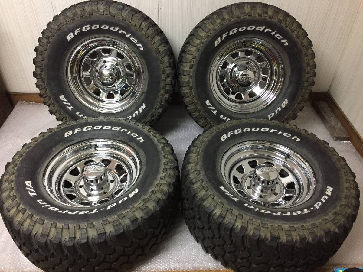 デイトナ AWC メッキ ホイール 8J 139.7 Goodrich 325/60R15 シボレー K5 ハイラックス K1500 ...