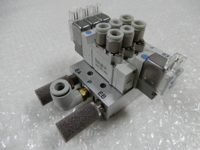 SMC 5ポートソレノイドバルブ SY3120-5MZ-C6/SY3220-5MZ-C4 直接配管形 マニホールド SS5Y3-20-05 ② ...
