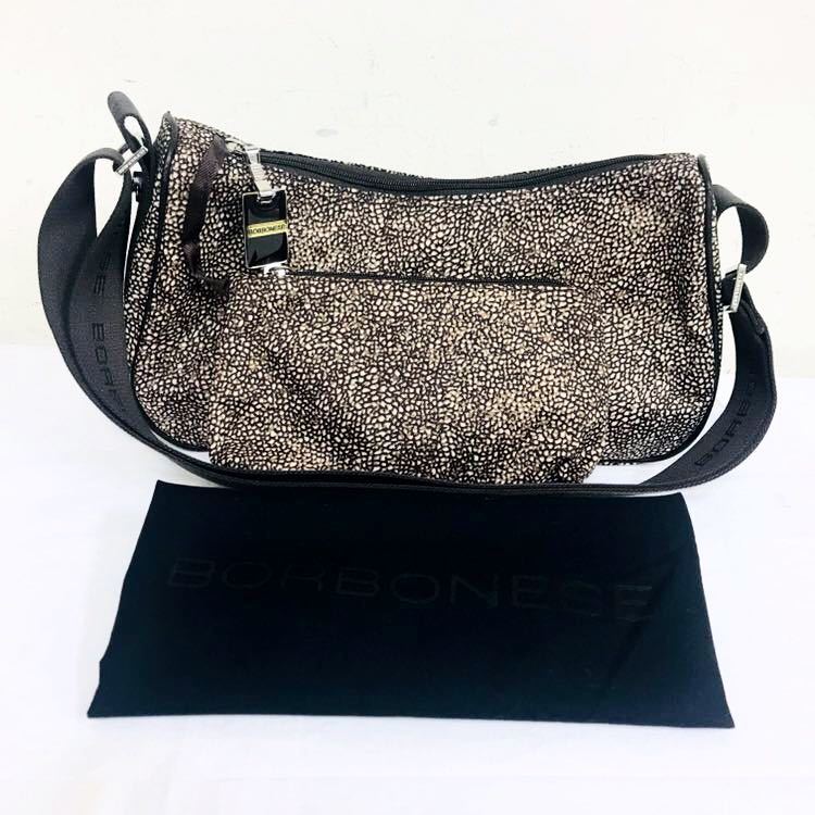 GC138 BORBONESE ボルボネーゼ 908617ナイロン ショルダーバッグ ポーチ付き うずら柄 ブラウン ソフトバッグ付き(ナイロン)｜売買されたオークション情報、yahooの商品 ...