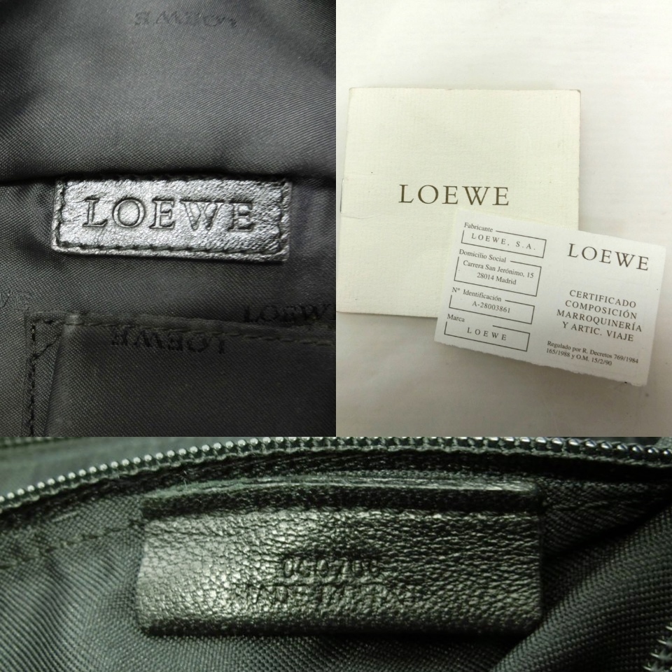 Y-7764 1円 LOEVE ロエベ NAPPA AIRE ナッパアイレ 柔らか 本革レザー トートバッグ ショルダーバッグ 黒 ブラック ...