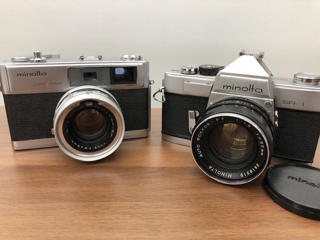 ミノルタ フィルムカメラセット MINOLTA HI-MATIC9 EASY FLASH 1：1.7 F=45㎜/SR-1 258(ミノルタ ...