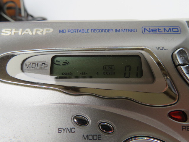 品/録音機能未確認/バッテリー無 シャープ SHARP Net MD 対応 ポータブルMDレコーダ IM-MT880-S 使用したMD11枚付き(録音、再生)｜売買されたオークション情報 ...