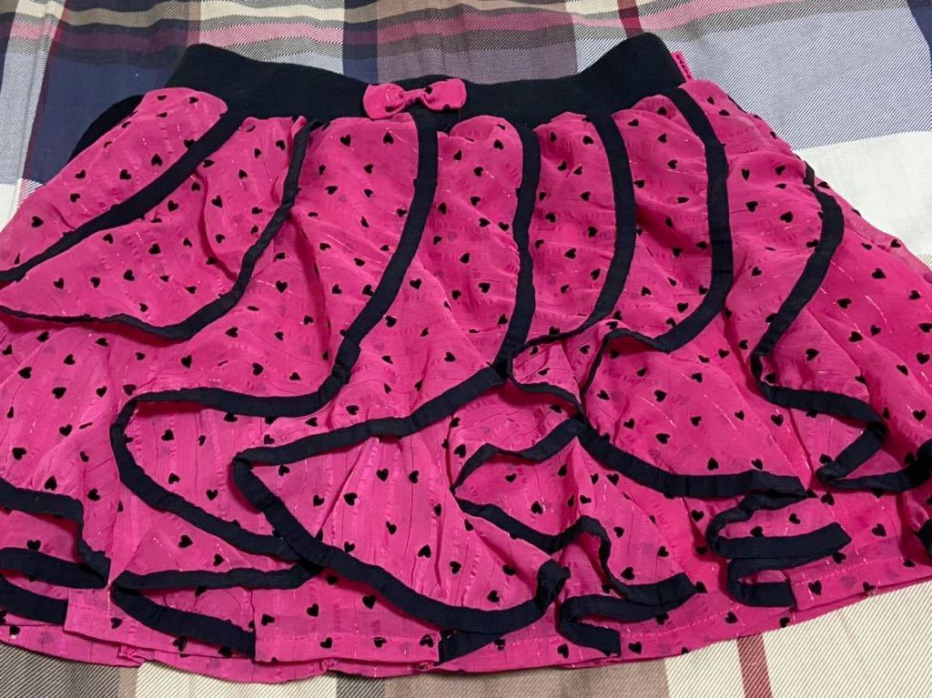 アースマジック earthmagic ラメ入りハート柄花フリルスカート 160cm(スカート)｜売買されたオークション情報、yahooの商品情報をアーカイブ公開 - オークファン（aucfan ...