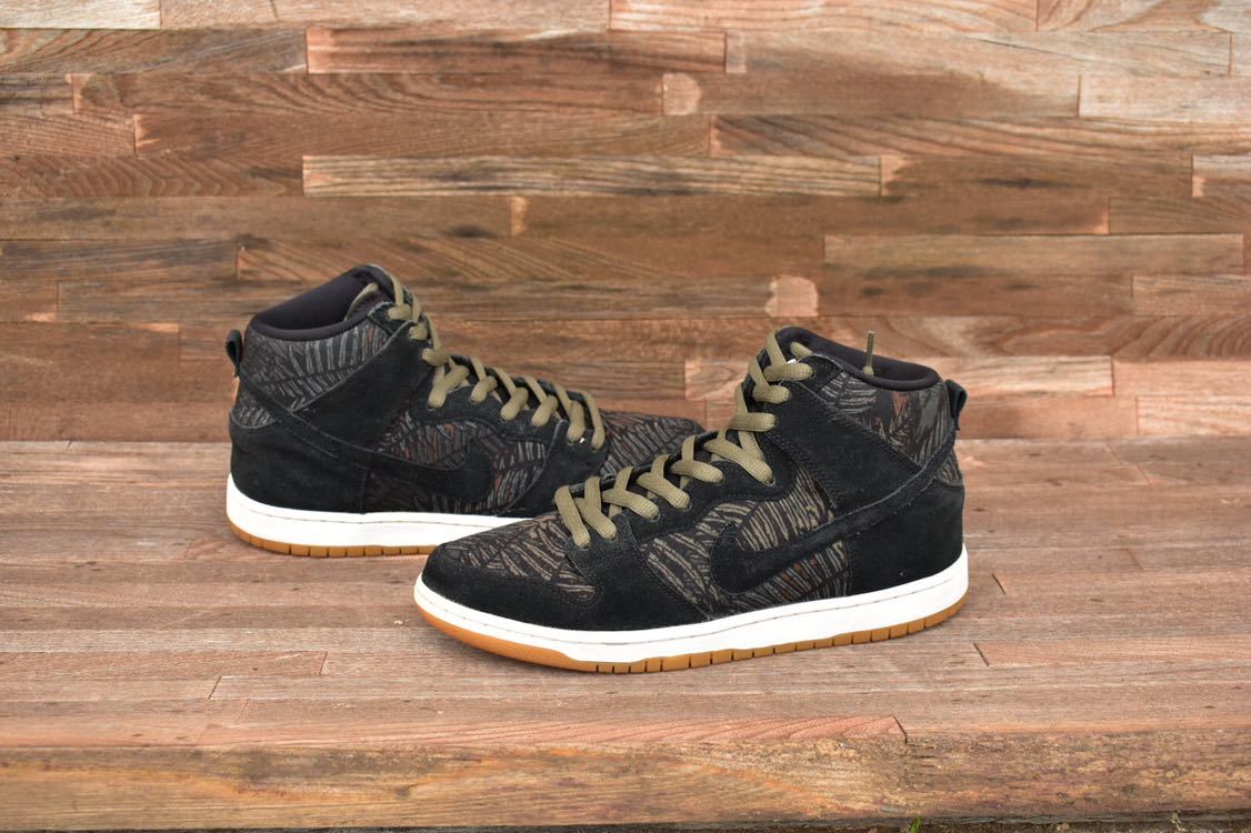 27.5cm NIKE DUNK HIGH PRO SB RAIN FOREST BLACK/MEDIUMOLIVE-GUM ...