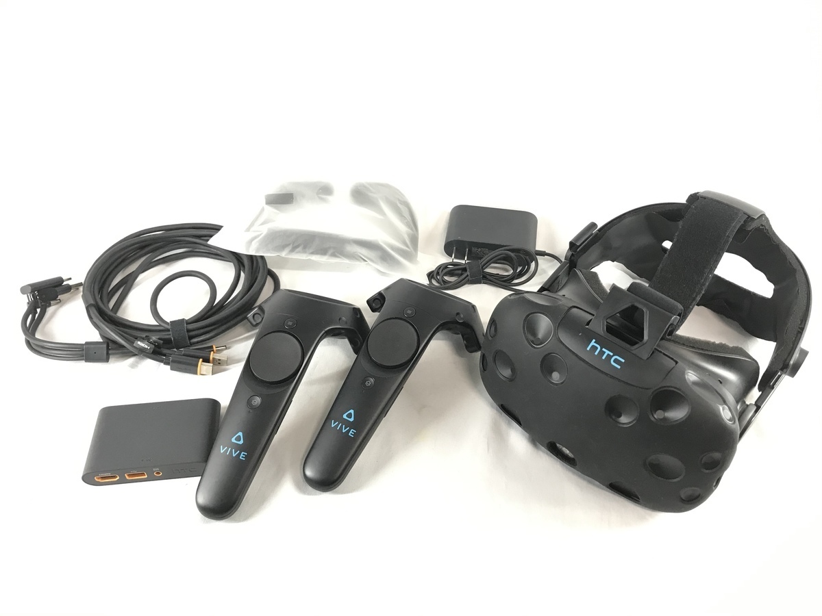 1円スタート hTC VIVE OPJT100 VR ヘッドマウント ディスプレイ CE2200 コントローラー2PR7100×2点 セット ...