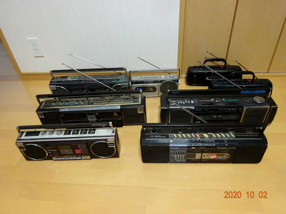 SONY 東芝 シャープ レトロラジカセ 8台セット まとめて CFS-DW60 CFS-W901 QT-Y8 RT-SF5 RT-SW9 ...