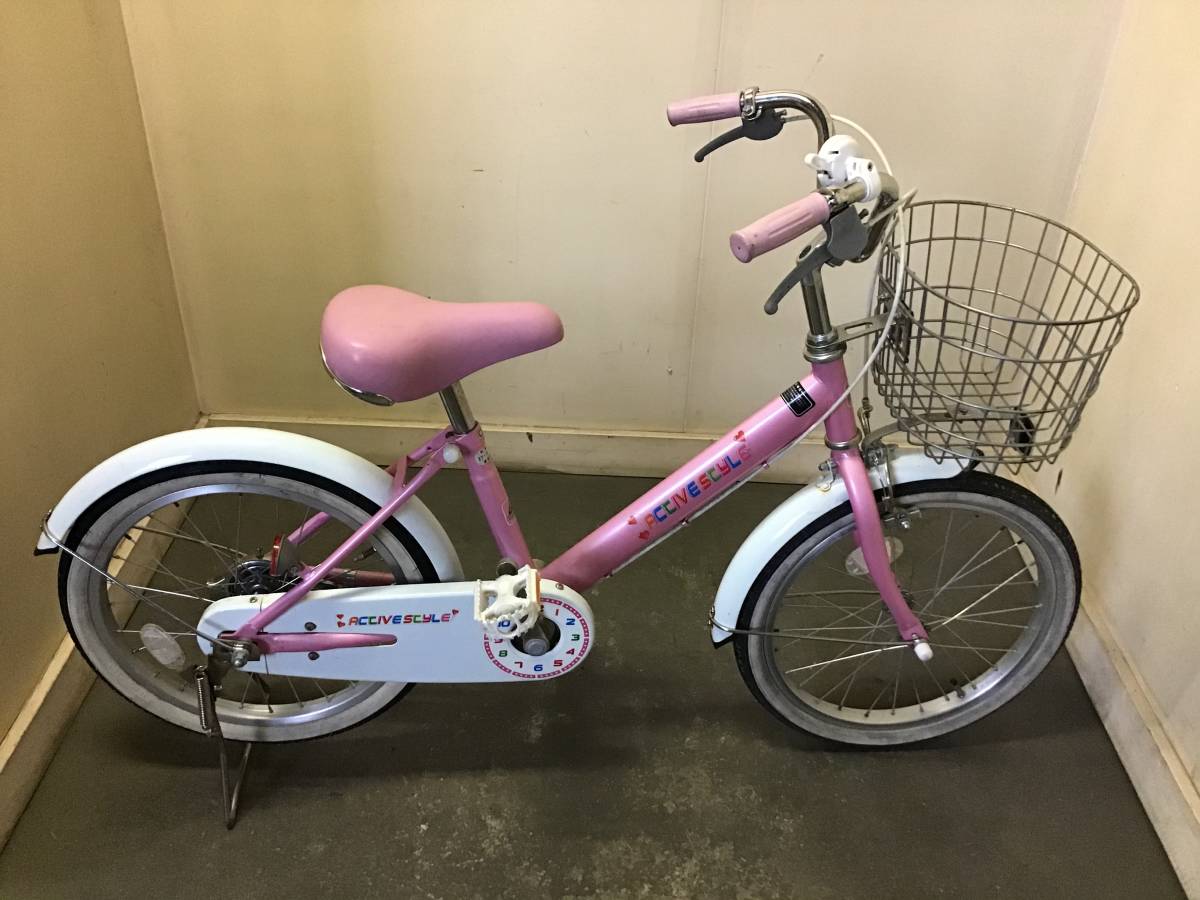 子供用自転車 / 18インチ /ACCIVE SCYLE/ 自転車 /キッズ /ピンク系/鍵無し/防犯有り/現状品/岐阜発 11/7(18 ...