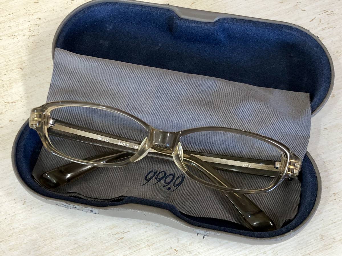 希少モデル 999.9 フォーナインズ NP-40 クリスタルブラウン 眼鏡 逆Rヒンジ / 奥田民生同モデル ケース クロス付 ｜めがね