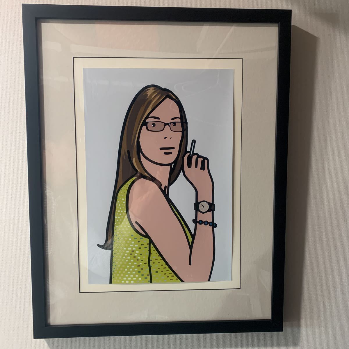 額装済 Julian Opie Ruth smoking 2 from Twenty-Six Portraits ジュリアン オピーkaws ...