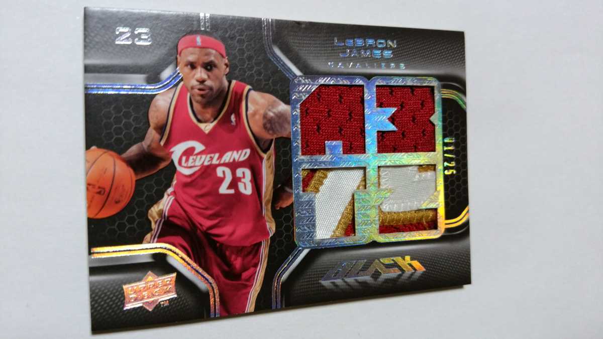 2008-09 UPPER DECK NBA UD BLACK LeBron James Quad jersey patch card 1/ ...