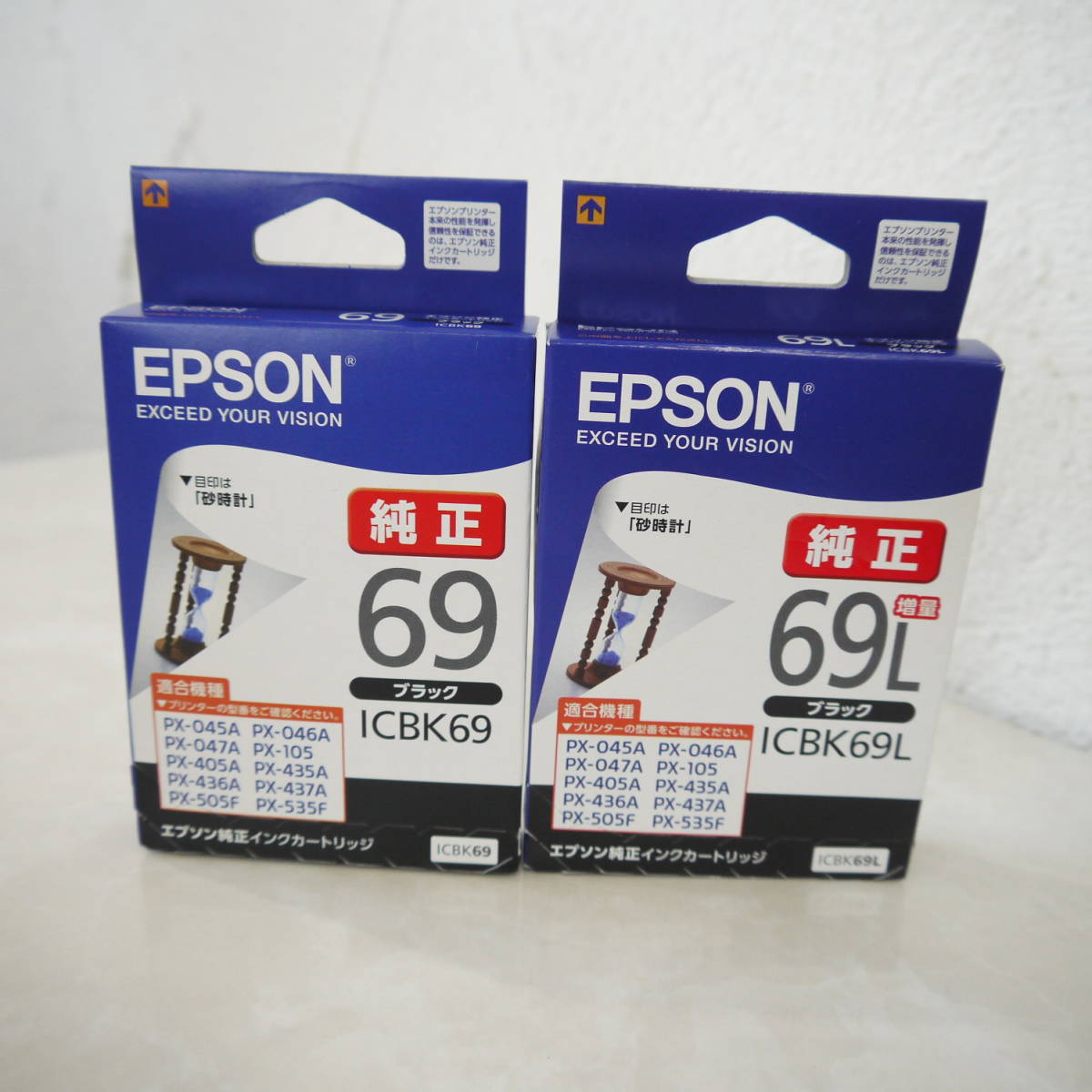 R3年1月購入 2点セット EPSON エプソン 純正 増量 砂時計 インク ICBK69L ICBK69 ブラック 適合機種 PX-048A PX-049A(エプソン)｜売買された ...