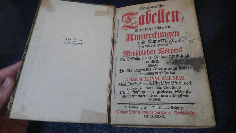 極々稀 杉田玄白 解体新書 の手本：クルムス著 ターヘル アナトミア/Anatomische Tabellen -1740年版＜蘭学 洋学出品 ...