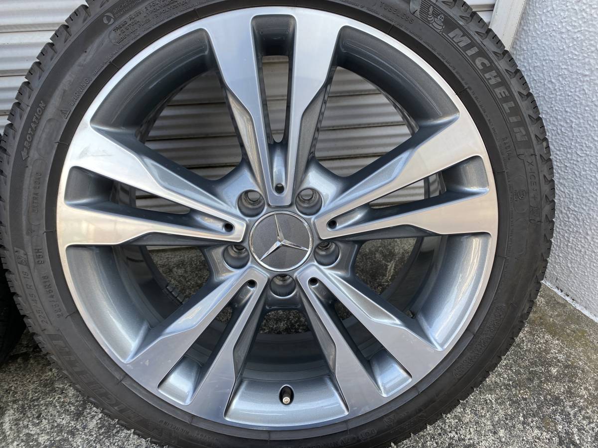 ベンツ Cクラス W205 純正18インチx7.5J ET44 2018年製造MICHELIN X-ICE 3+ 225/45R18 95H ...