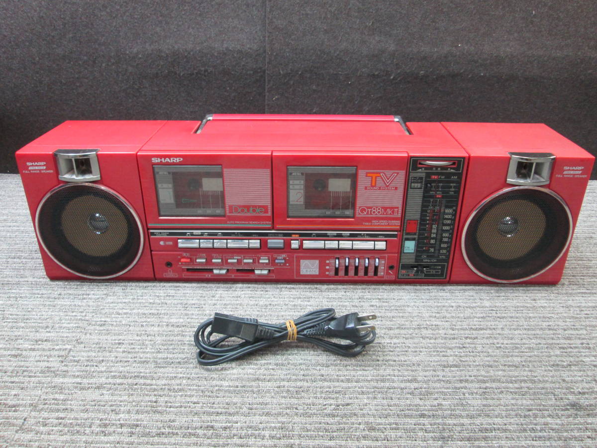 kkお6-60 SHARP シャープ QT-88MK R レッド ダブルラジカセ 昭和レトロ(ラジカセ)｜売買されたオークション情報、yahooの商品情報をアーカイブ公開 - オークファン ...