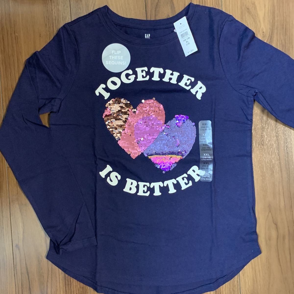 GAP ギャップ ハート 長袖Tシャツ 150cm スパンコール ネイビー 女の子(長袖Tシャツ)｜売買されたオークション情報、yahooの商品情報をアーカイブ公開 - オークファン ...