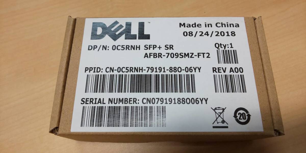 品 Dell C5RNH 10GBASE-SR 850nm FC Dual-LC SFP+ Transceiver AFBR-709SMZ ...