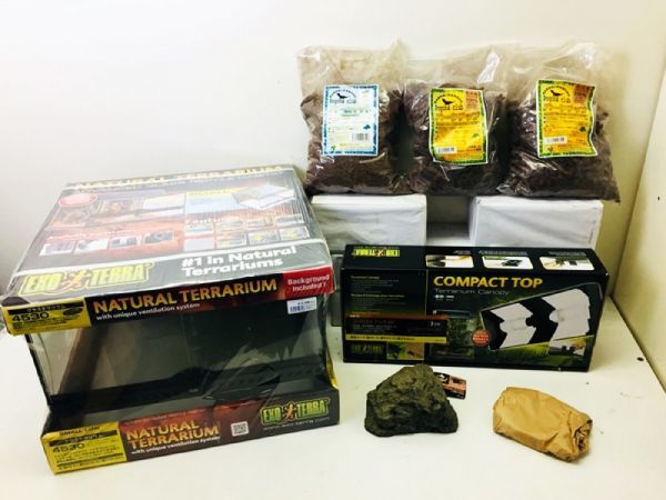 GEX ジェックス グラステラリウム4530 エキゾテラ EXOTERRA 爬虫類飼育ケージ コンパクトトップ45 照明 おまけ セット ID ...
